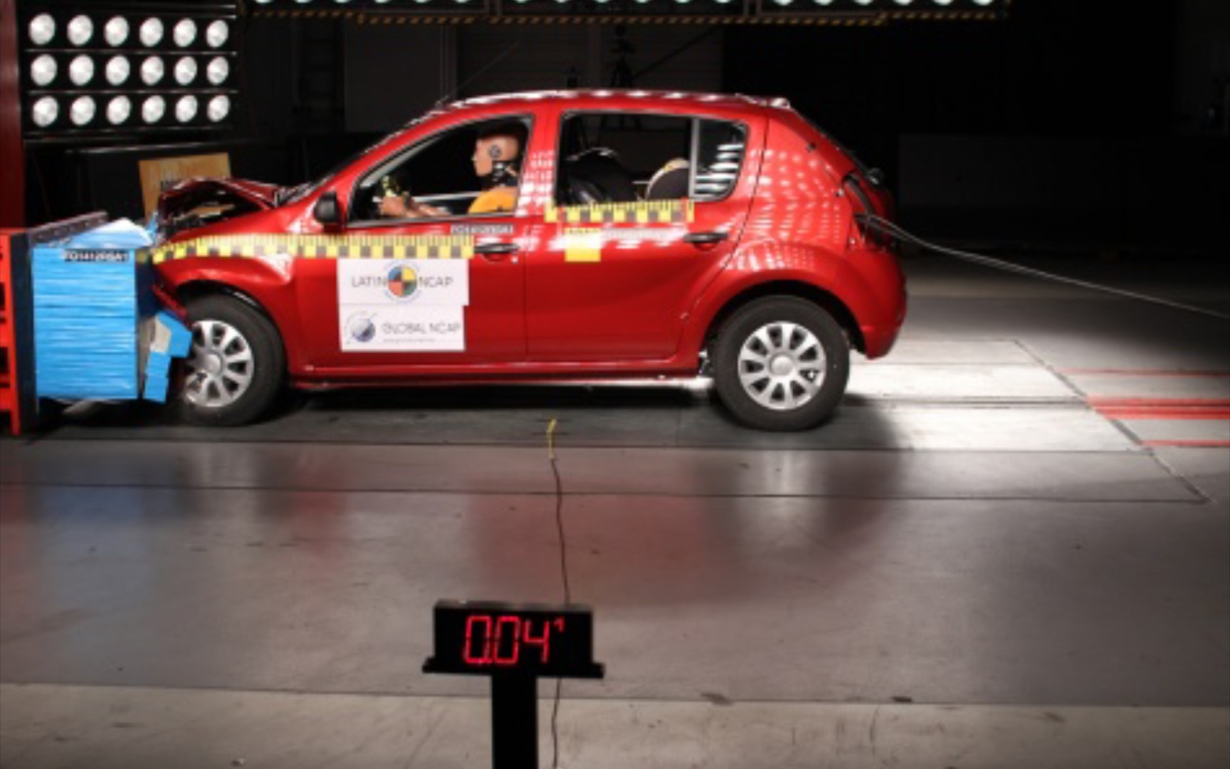 Renault Sandero - NO Airbags 碰撞测试 2012款雷诺Sandero 无安全气囊