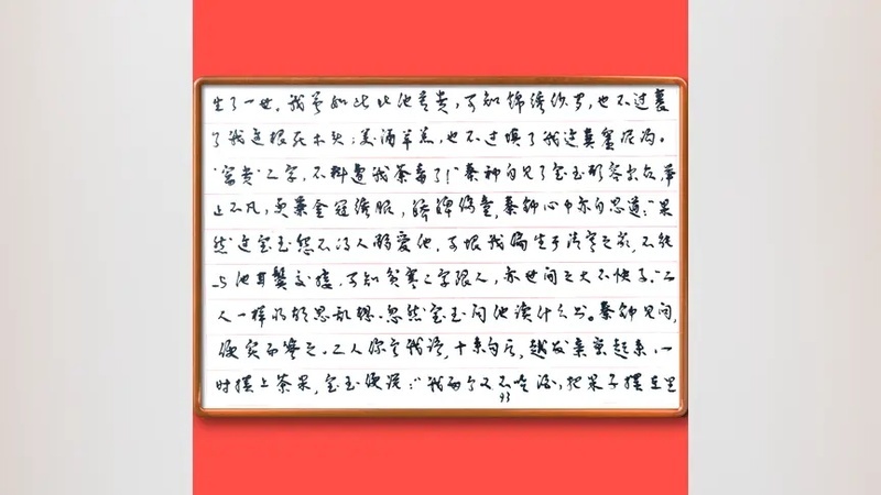 硬笔行书《红楼梦》93