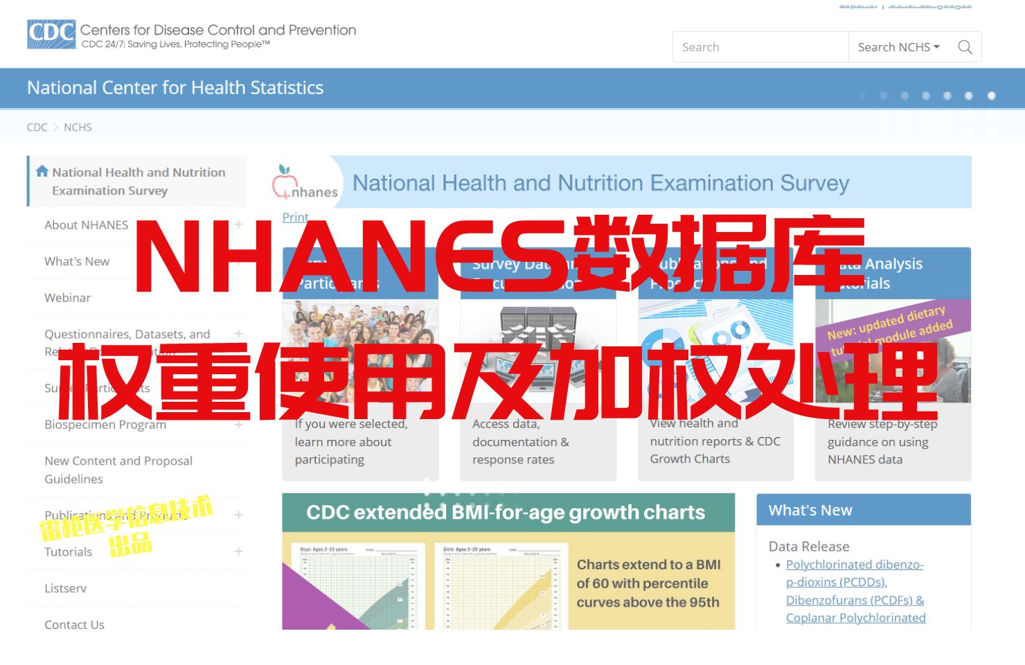 NHANES数据库权重的使用及选择