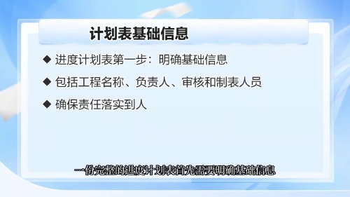 工程项目进度计划表(范本