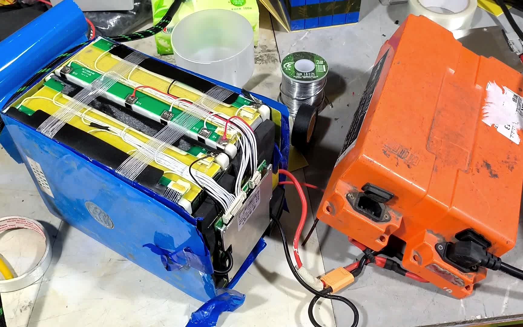 维修一组72v20ah锂电池,乱接线导致炸板,换个保护板,最后一步一定...